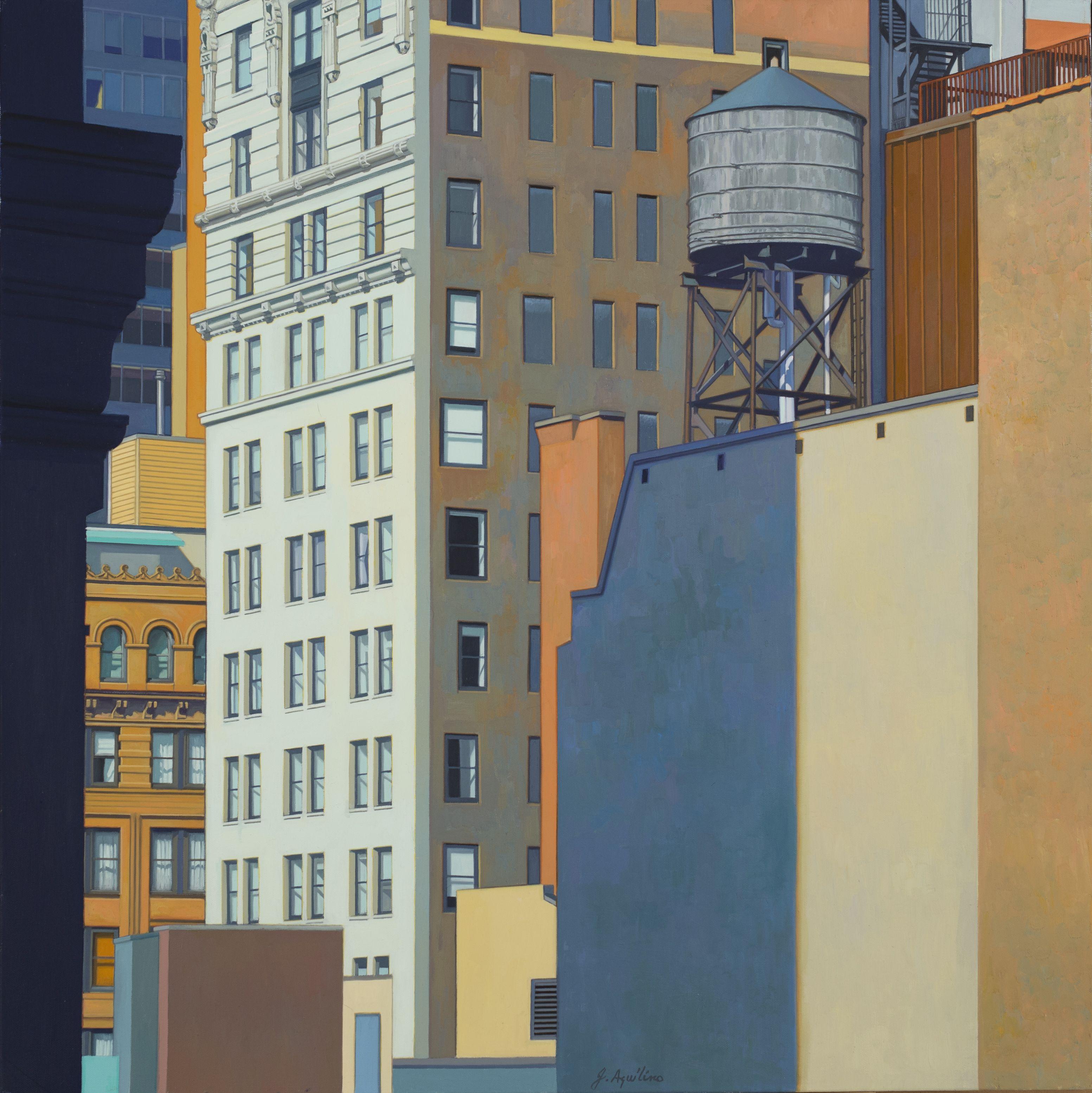 John Aquilino - View from My Hotel Room, Painting, Oil on Canvas For Sale at 1stDibs