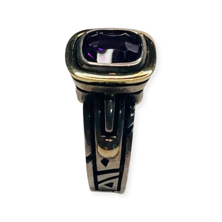 John Atencio 18K Yellow Gold and Sterling Silver Amethyst Ring For Sale ...