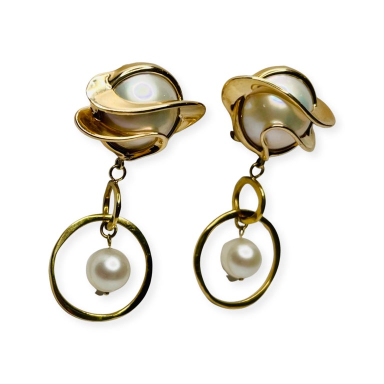 John Atencio 18K Yellow Gold "Slinky" and 14K Yellow Gold Mabe Pearl ...