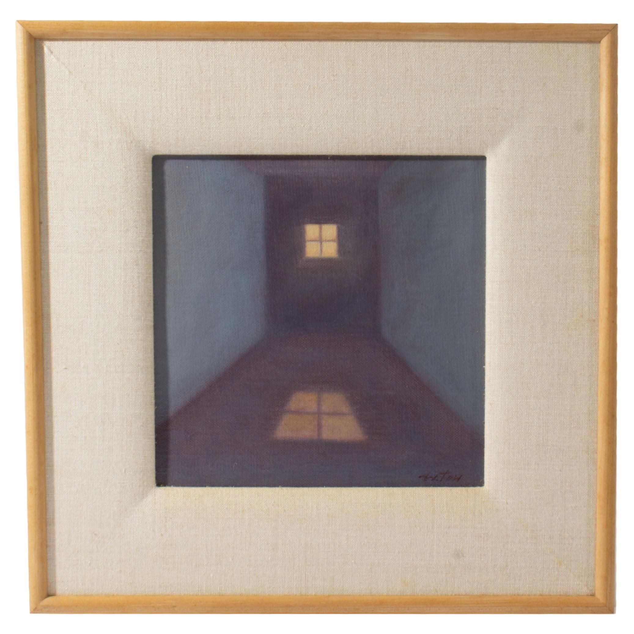 Peter Gethin Thomas Signed 1982 “Ukiyo-e No. 53 Kuniyoshi C. 1847” Oil ...