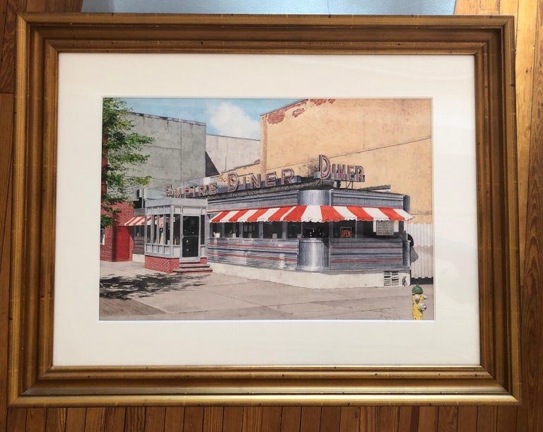 John Baeder - JOHN BAEDER, "Empire Diner" realist NYC urban watercolor ...