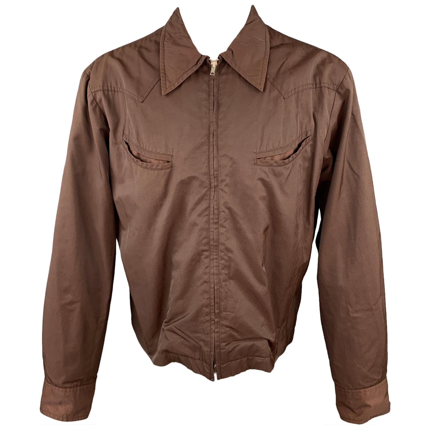 BROGDEN M Tan Distressed Leather Motorcycle Jacket For Sale at 1stDibs ...