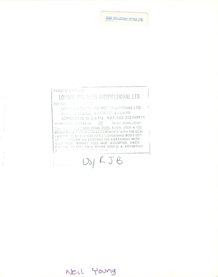 John Bellissimo - Neil Young With Guitar and Harmonica Vintage Original ...