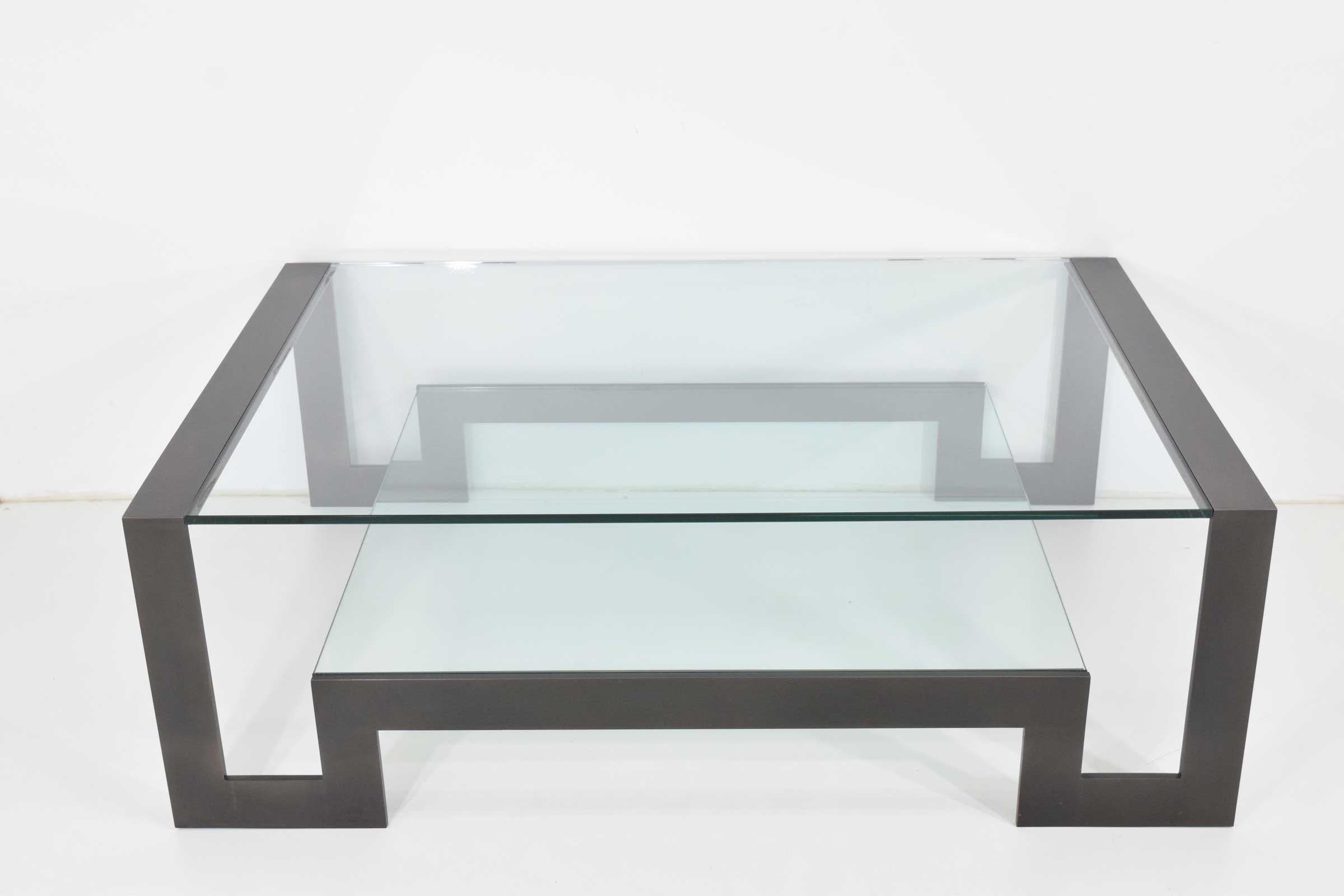 John Boone Cocktail Table in Steel and Glass at 1stDibs
