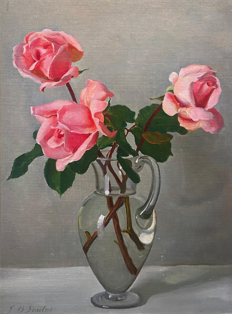 John Bulloch Souter - Still Life of Pink Roses, Souter, 20th Century ...