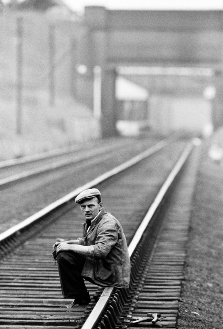 John Bulmer - Man Sitting on Railway. The Potteries, 1960 - John Bulmer ...