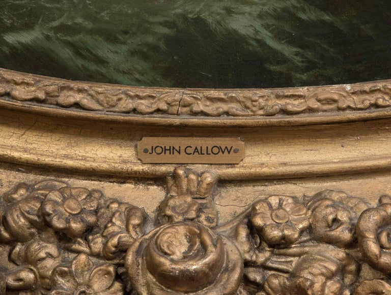 Oil of a Lifeboat in an Oval Gilt Frame by John Callow, 1822-1878 For ...