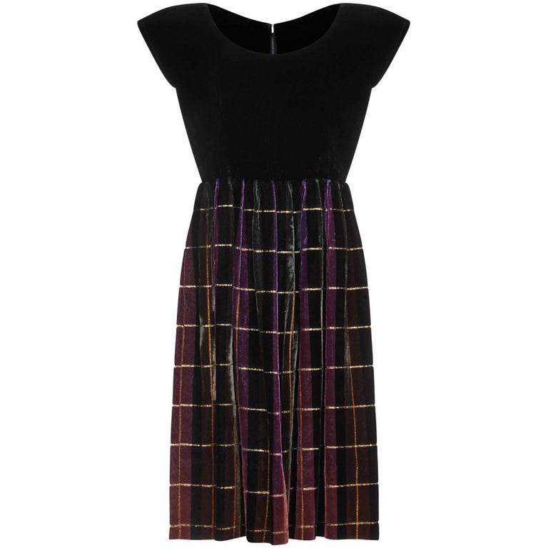 John Cavanagh 1960s Velvet Tartan Party Dress For Sale at 1stDibs ...
