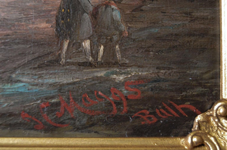 John Charles Maggs - 19th Century coaching scene oil painting outside a ...