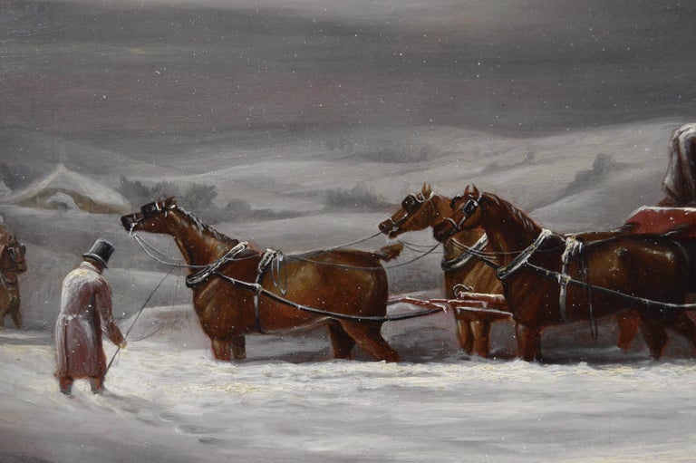 John Charles Maggs - 19th Century winter coaching scene oil painting at ...