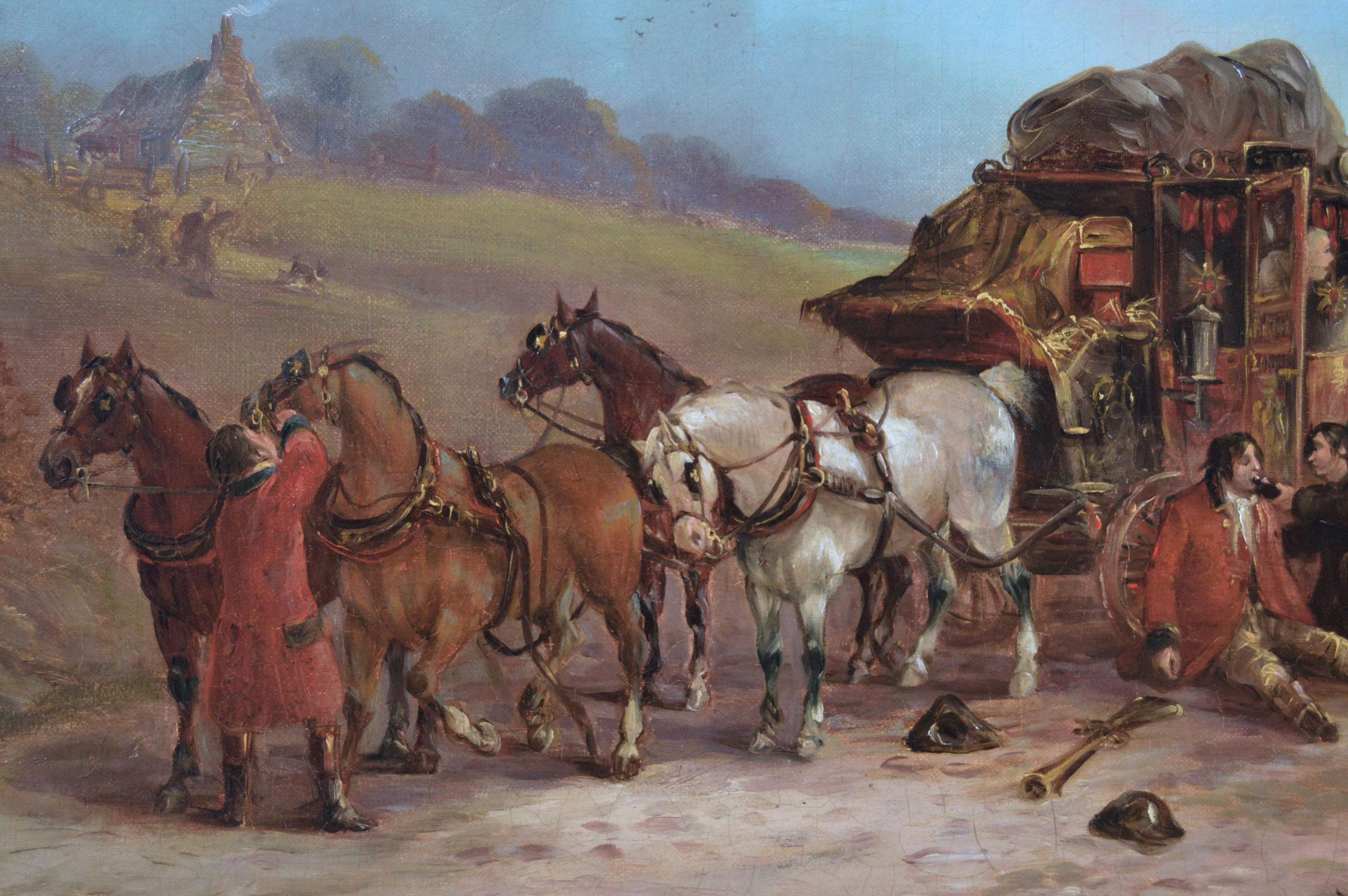 John Charles Maggs - Pair of 19th Century coaching scene oil paintings ...