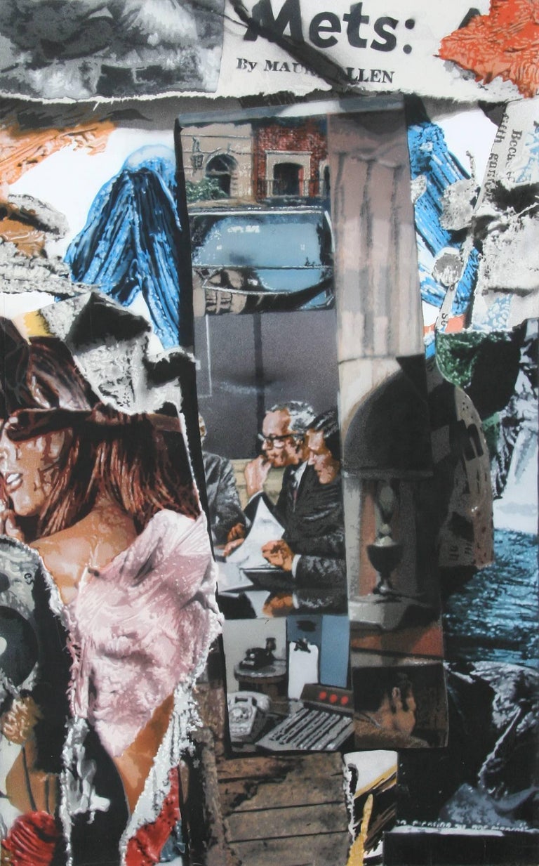 John Clem Clarke - Collage #1 (Mets), Large Painting by John Clem ...