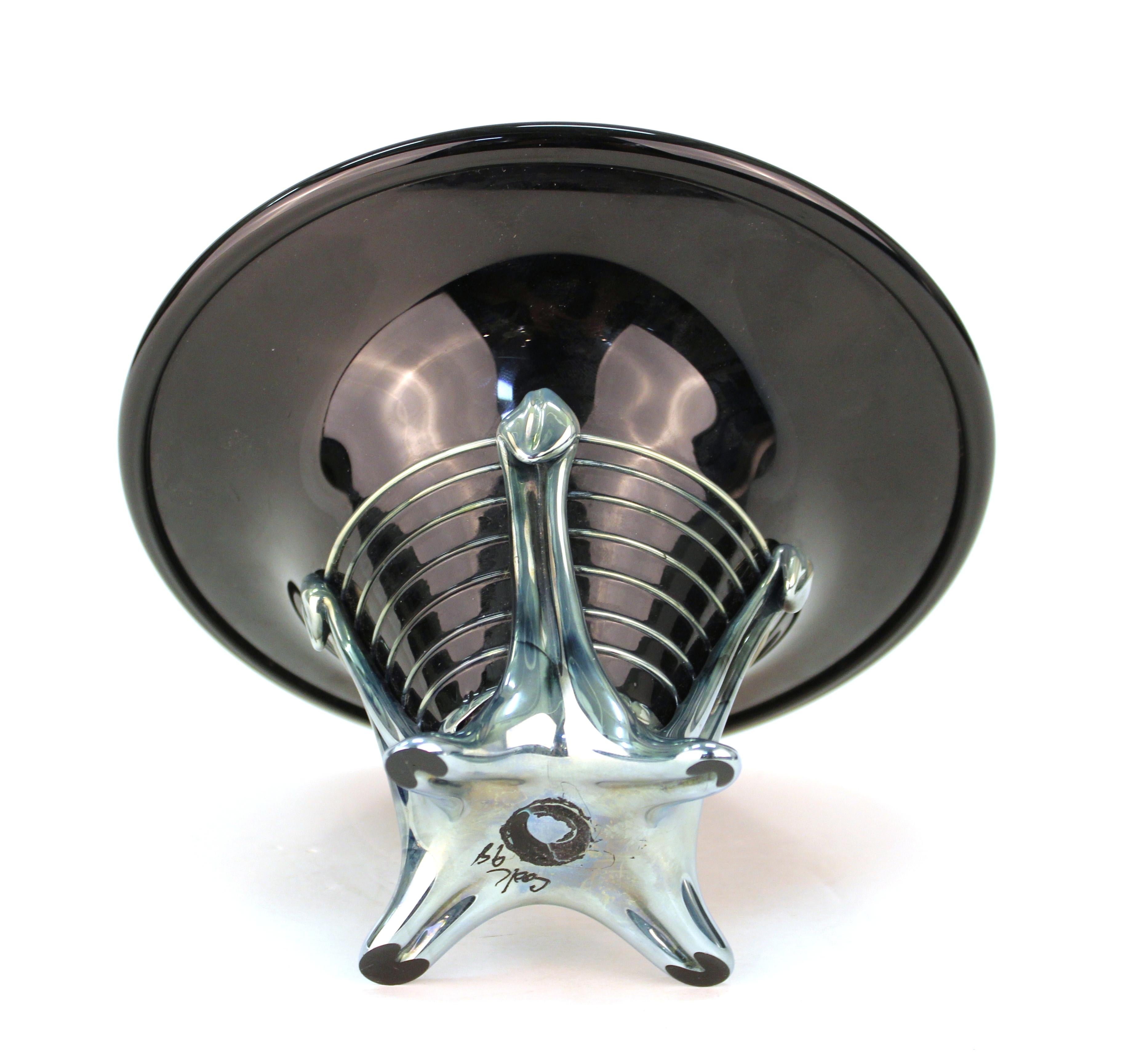 John Cook Modern Studio Art Glass Footed Vase at 1stDibs | john cook ...