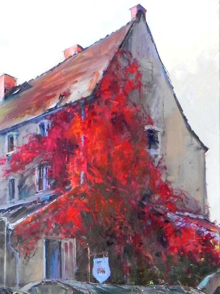 John Cook - "Red Vines", John Cook, Oil on Canvas, Impressionist ...