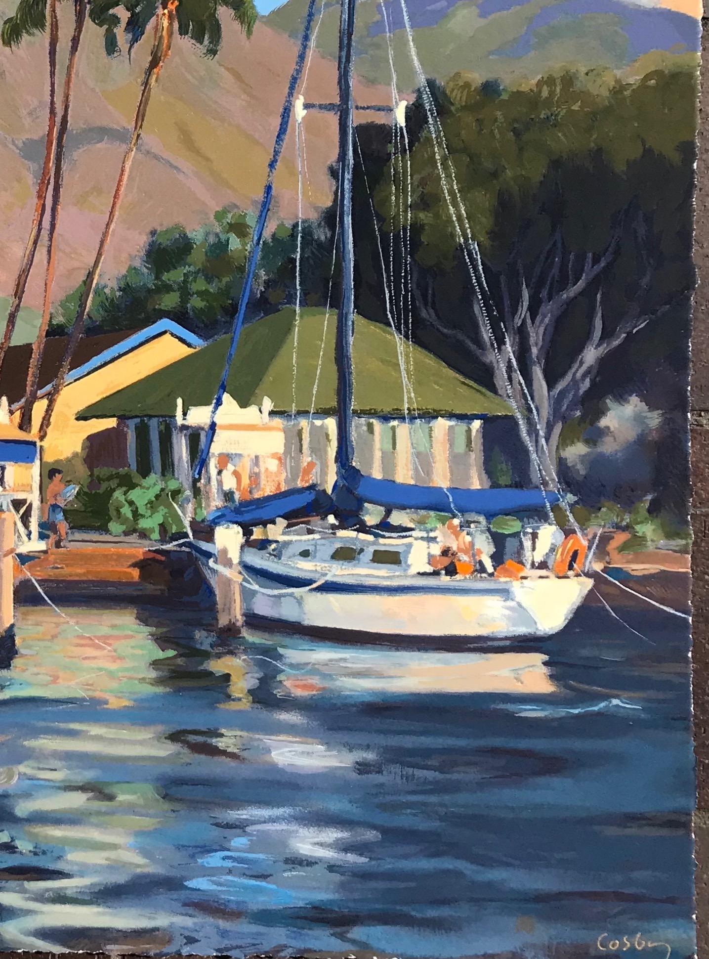 John Cosby - "Afternoon Glow" Colorful Serigraph of Lahaina Harbor For ...