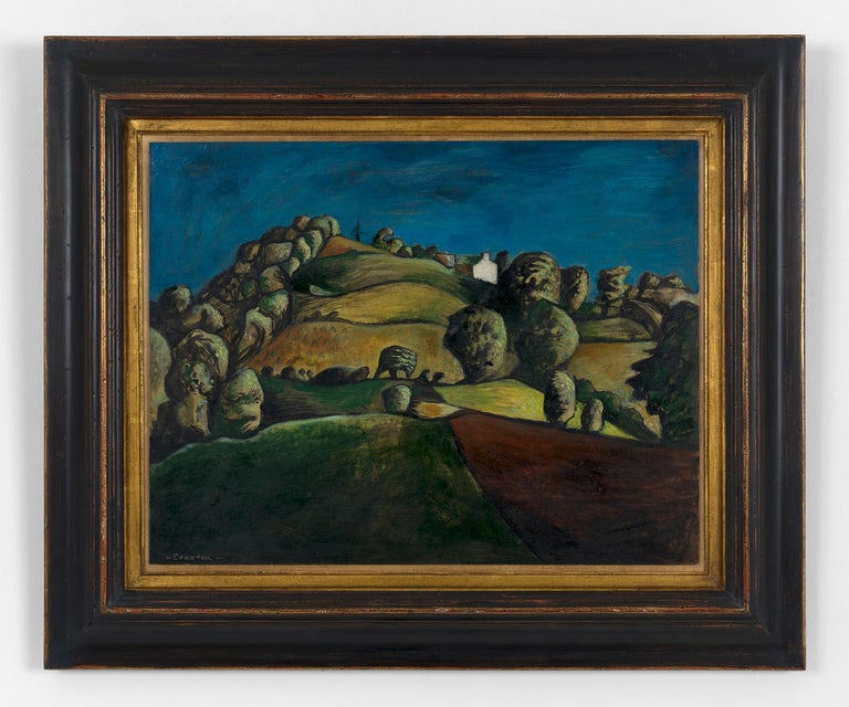 John Craxton - Dorset Landscape - 20th Century, Oil on board by John ...