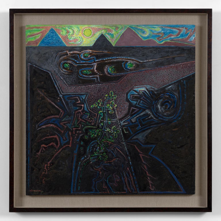 John Craxton - Volcanic Landscape - 20th Century, Tempera on board by ...