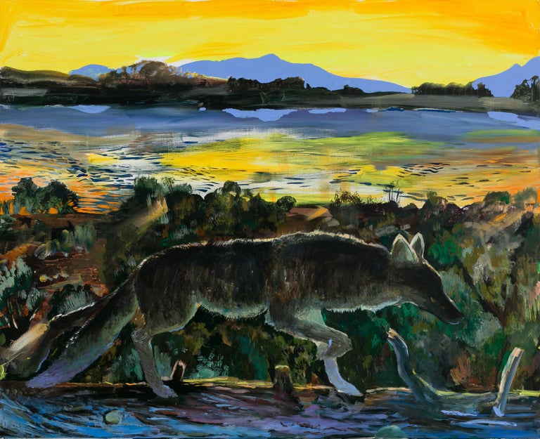 John Defeo - Coyote Skulking Through the Long Shadows of the Day's End ...