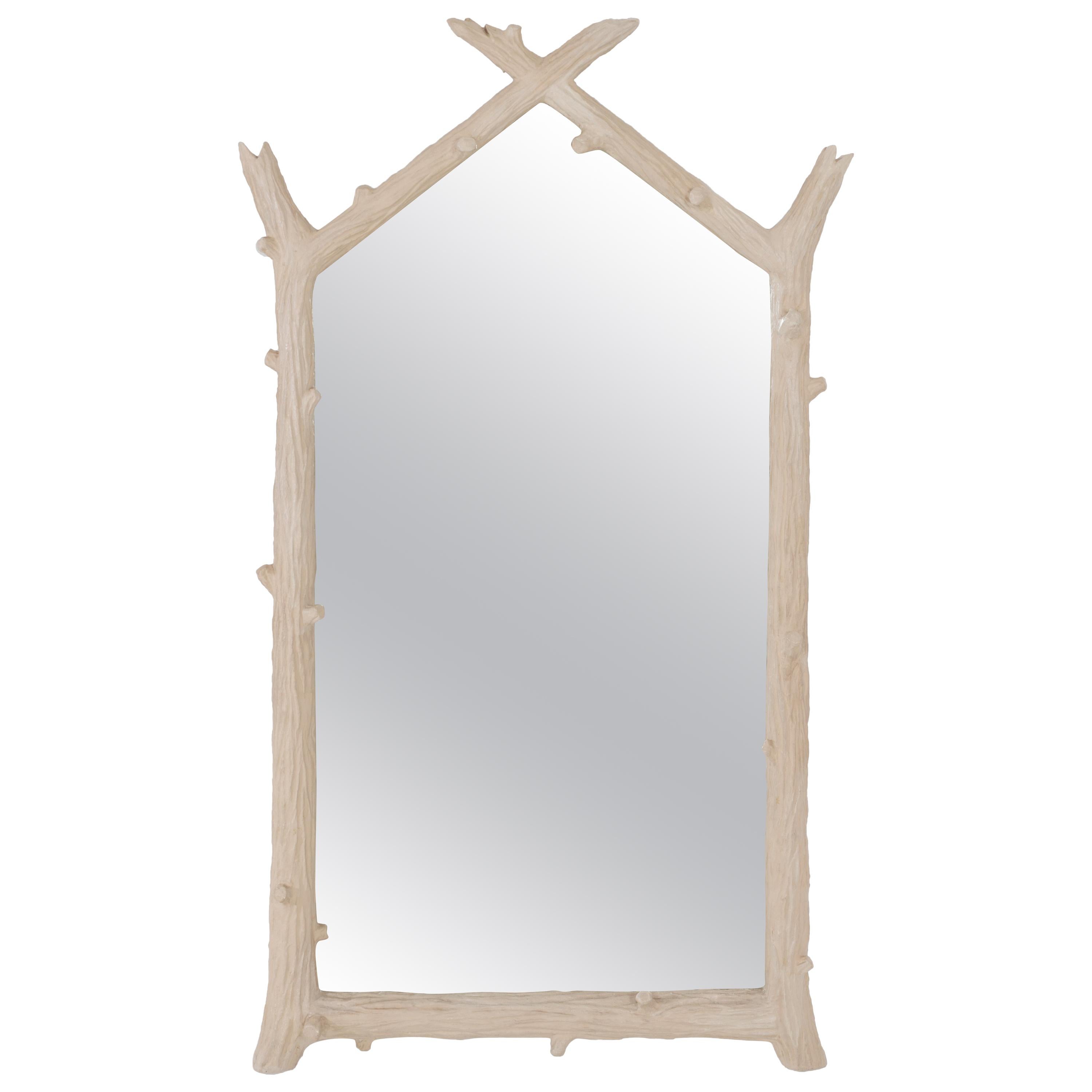 Decorative White Twig Mirror For Sale at 1stDibs