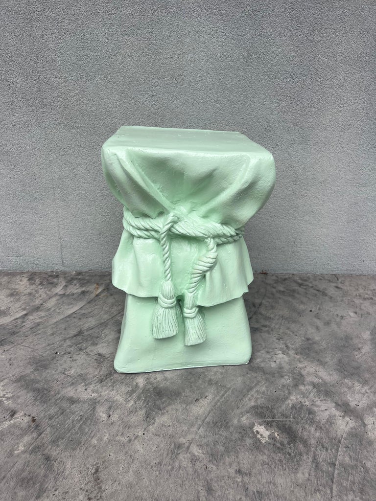 John Dickinson Attributed Draped Plaster Side Table Pedestal For Sale ...