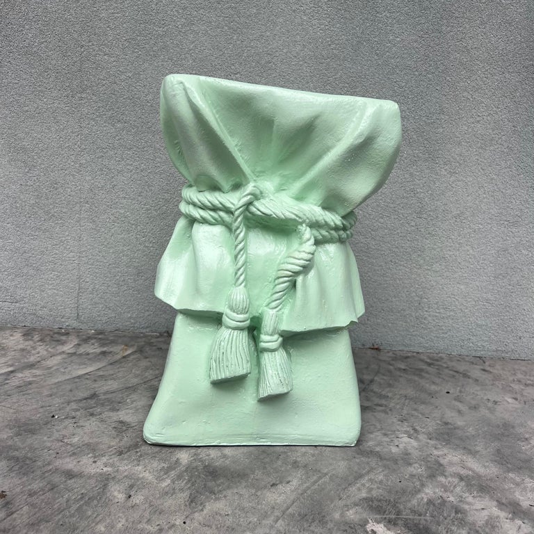 John Dickinson Attributed Draped Plaster Side Table Pedestal For Sale ...