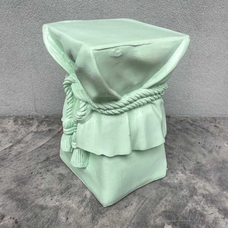 John Dickinson Attributed Draped Plaster Side Table Pedestal For Sale ...