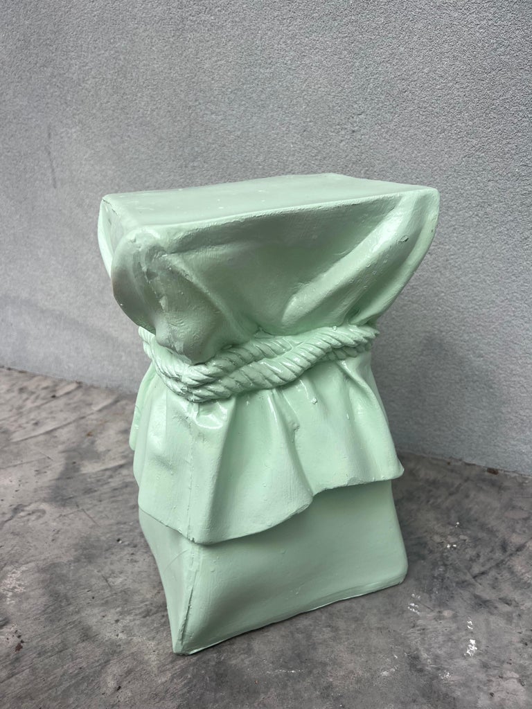 John Dickinson Attributed Draped Plaster Side Table Pedestal For Sale ...