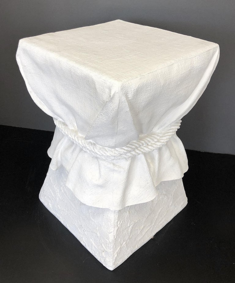 John Dickinson Plaster Draped Side Table with Ropes For Sale at 1stDibs