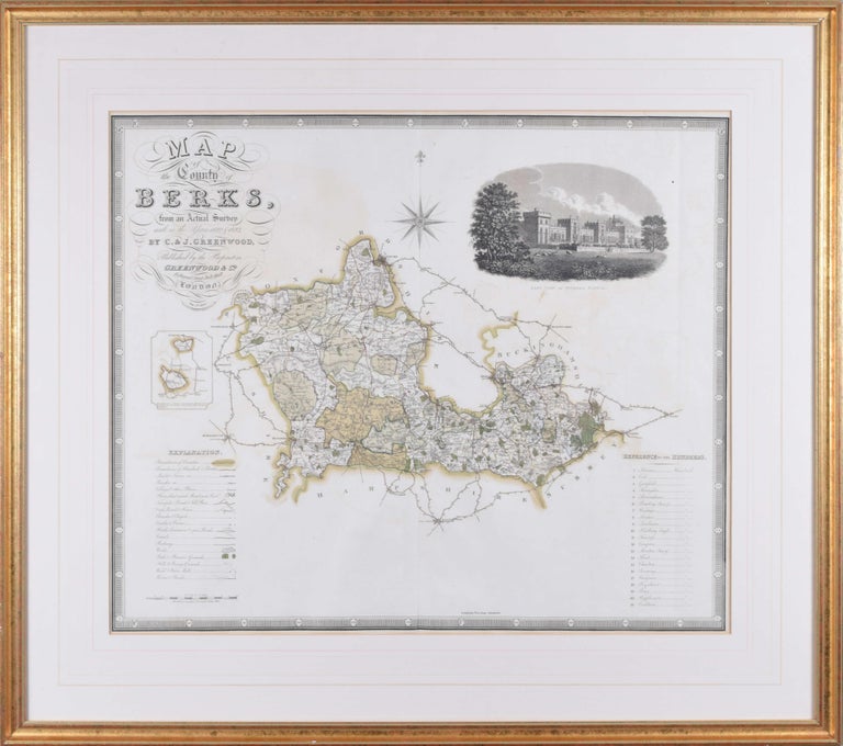 John Dower - Berkshire 19th century map engraved by John Dower For Sale ...