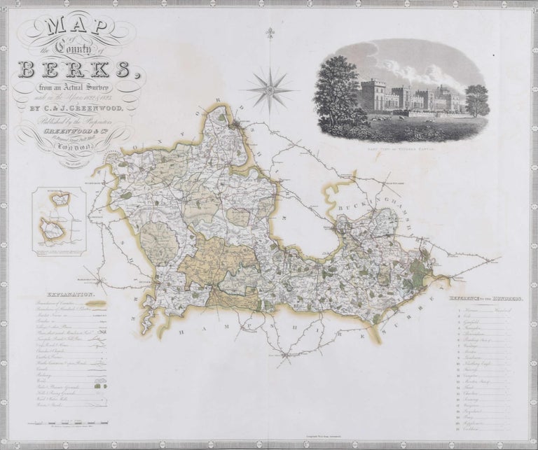 John Dower - Berkshire 19th century map engraved by John Dower For Sale ...