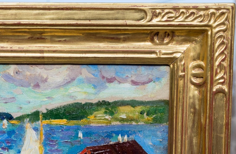 John E. Weis - American Impressionist Painting, "Rockport", Oil on ...