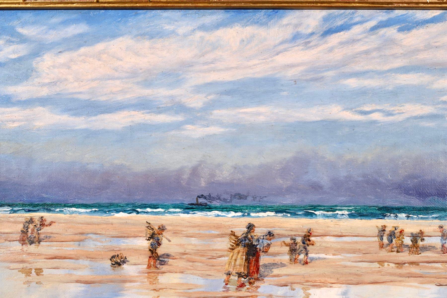 John Edward Brett ARA - Gathering Cockles - Pre-Raphaelite Oil, Figures ...