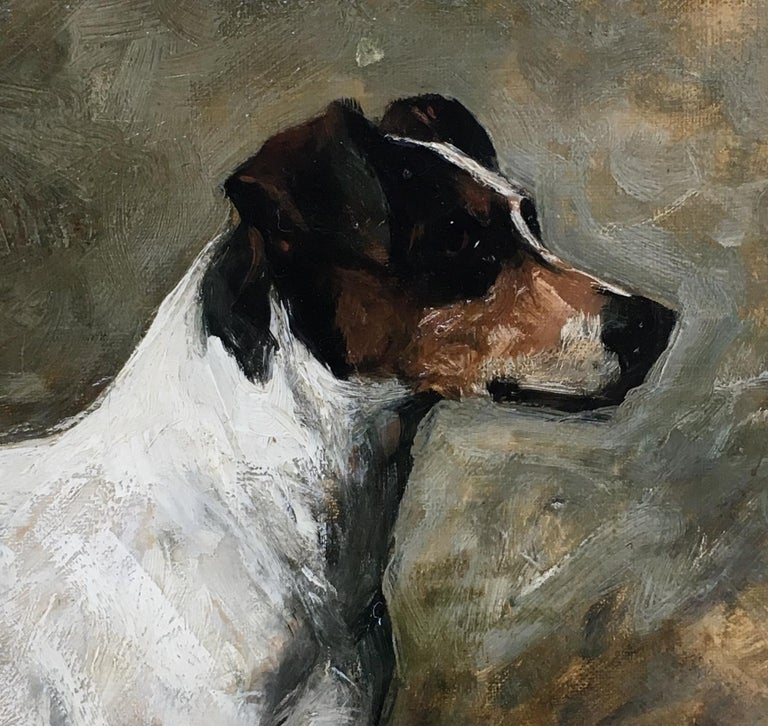John Emms - John Emms dog painting of 'Peter' a Fox Terrier at 1stDibs