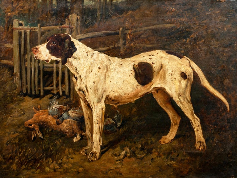 John Emms - Portrait Of An English Pointer and Game, 19th Century For ...