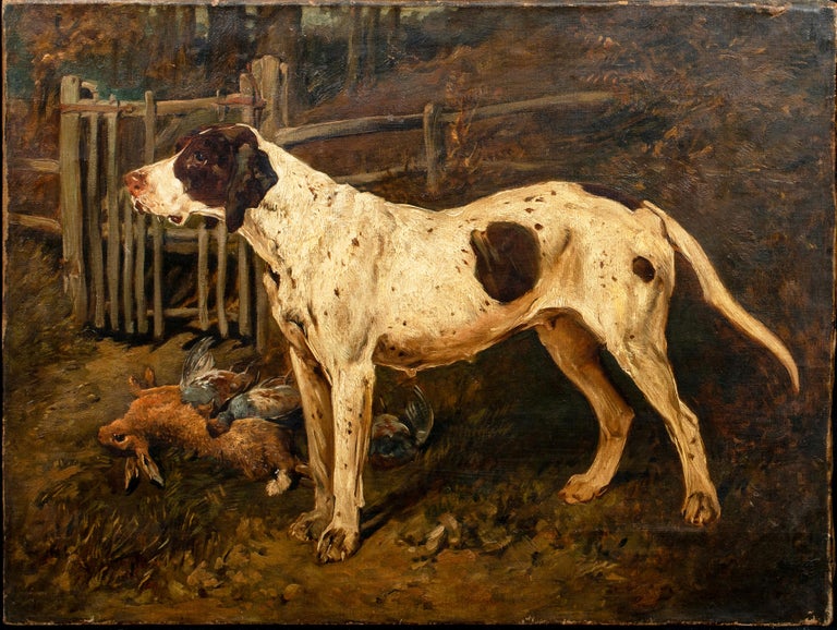 John Emms - Portrait Of An English Pointer and Game, 19th Century For ...