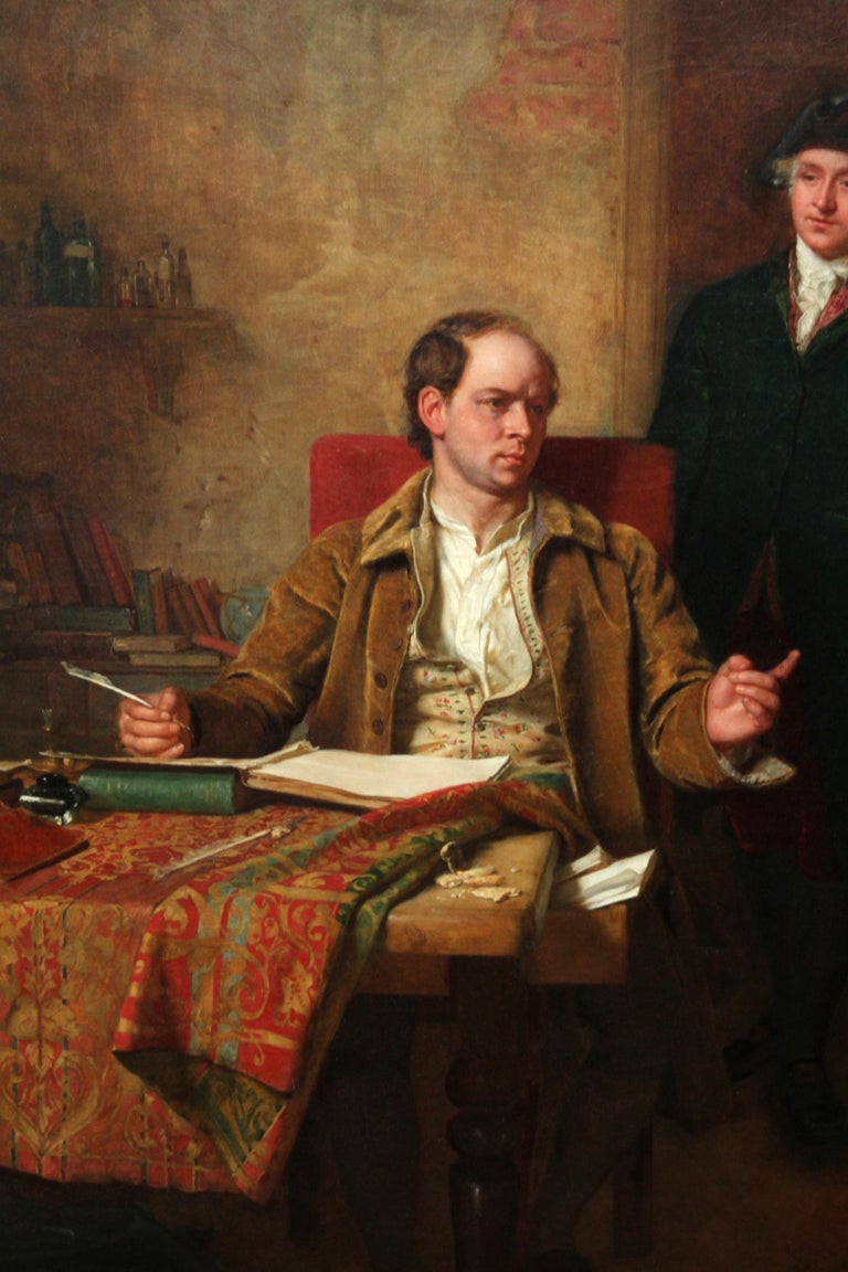 John Faed - Sir Joshua Reynolds Visiting Goldsmith in Study- Exhibited ...