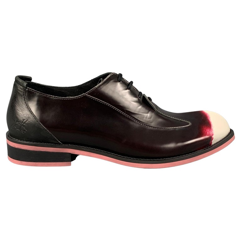 JOHN FLUEVOG Size 10 Brown Pink Cream Ombre Leather Wingtip Lace Up ...