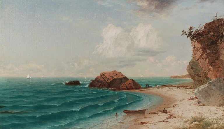John Frederick Kensett - New England Coastal Scene with Figures For ...