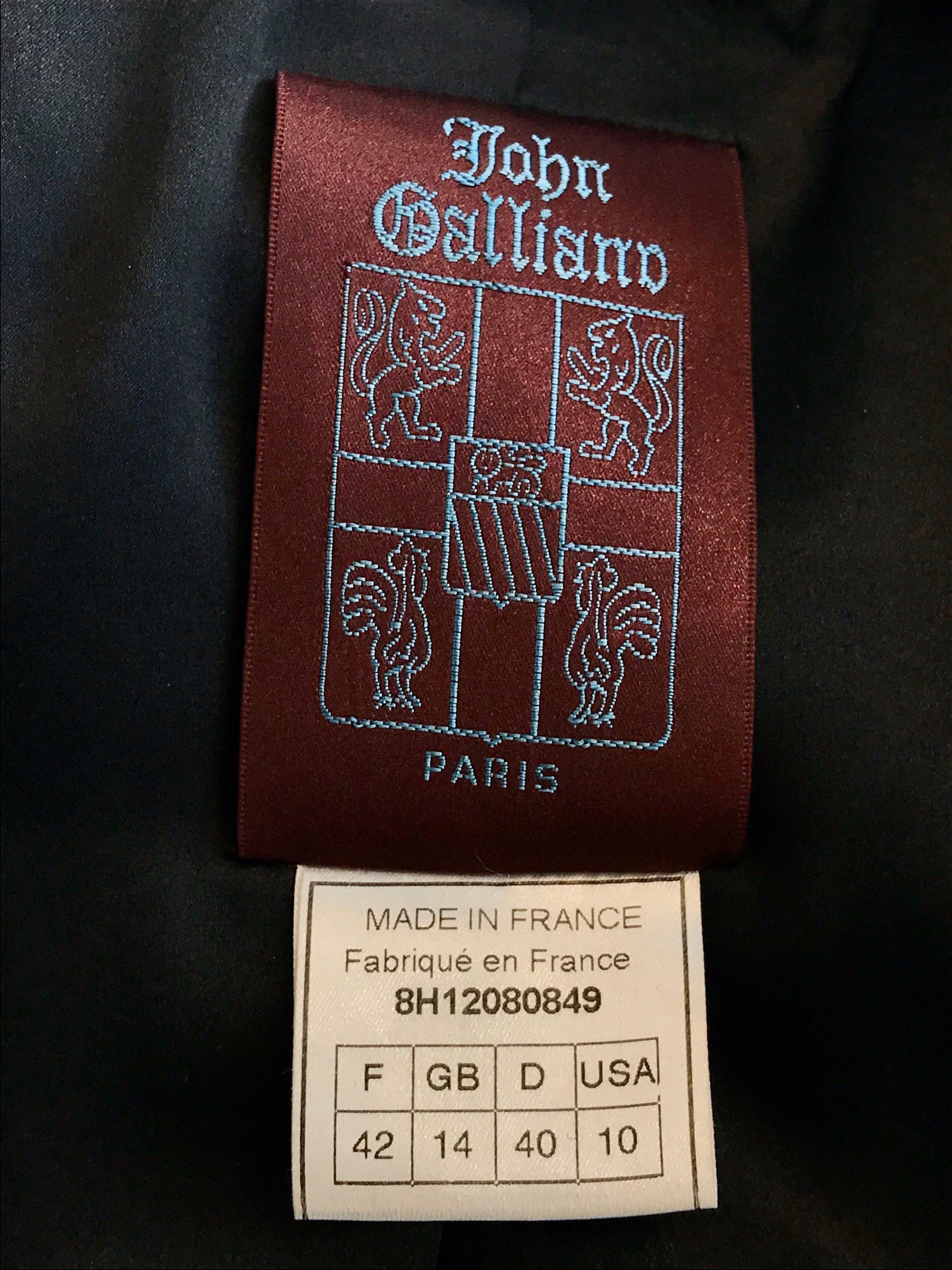 John Galliano Black Wool Overcoat with Exaggerated Lapel at 1stDibs