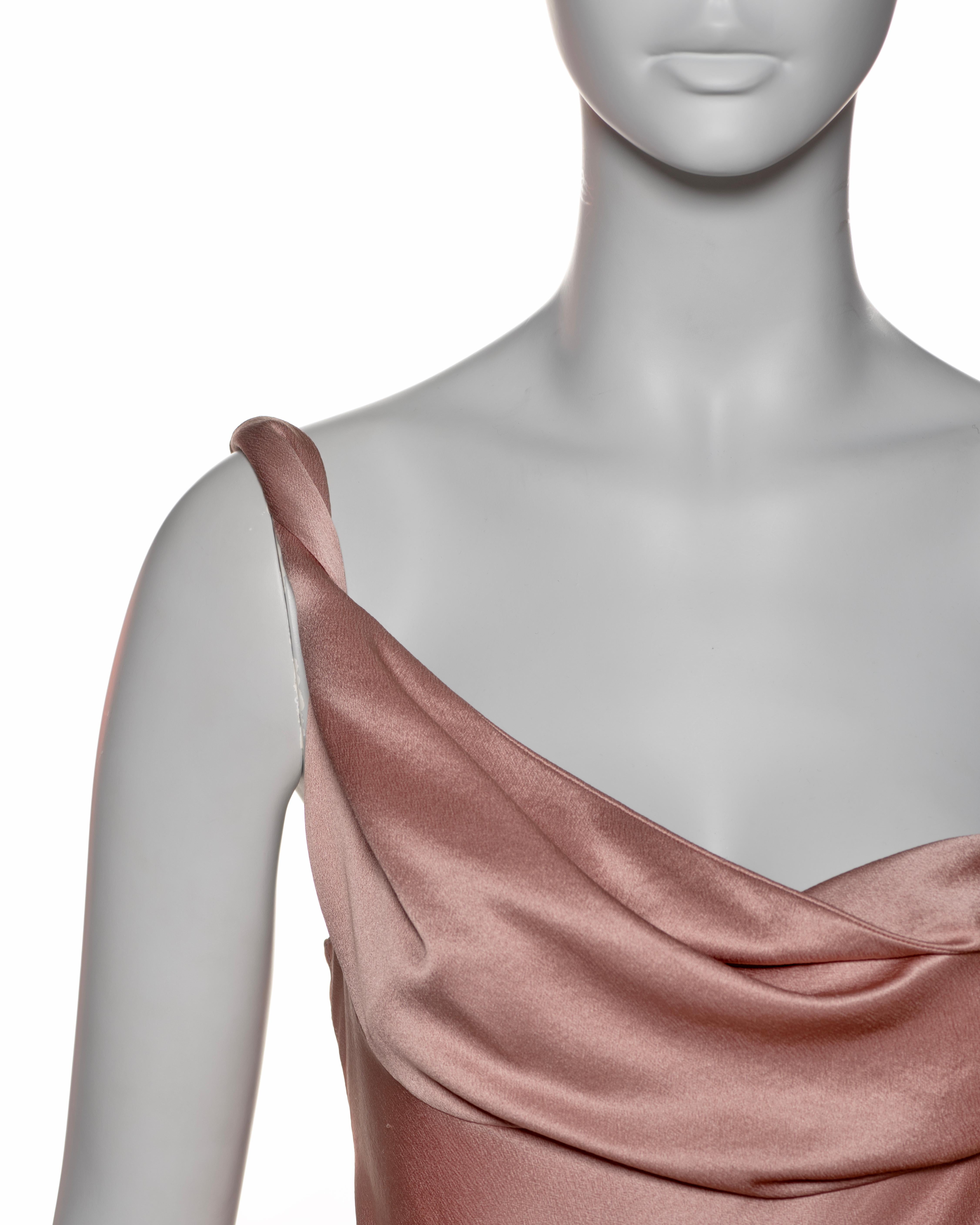 John Galliano Blush Pink Silk Gown with Asymmetric Cowl Neck, SS 2007 ...
