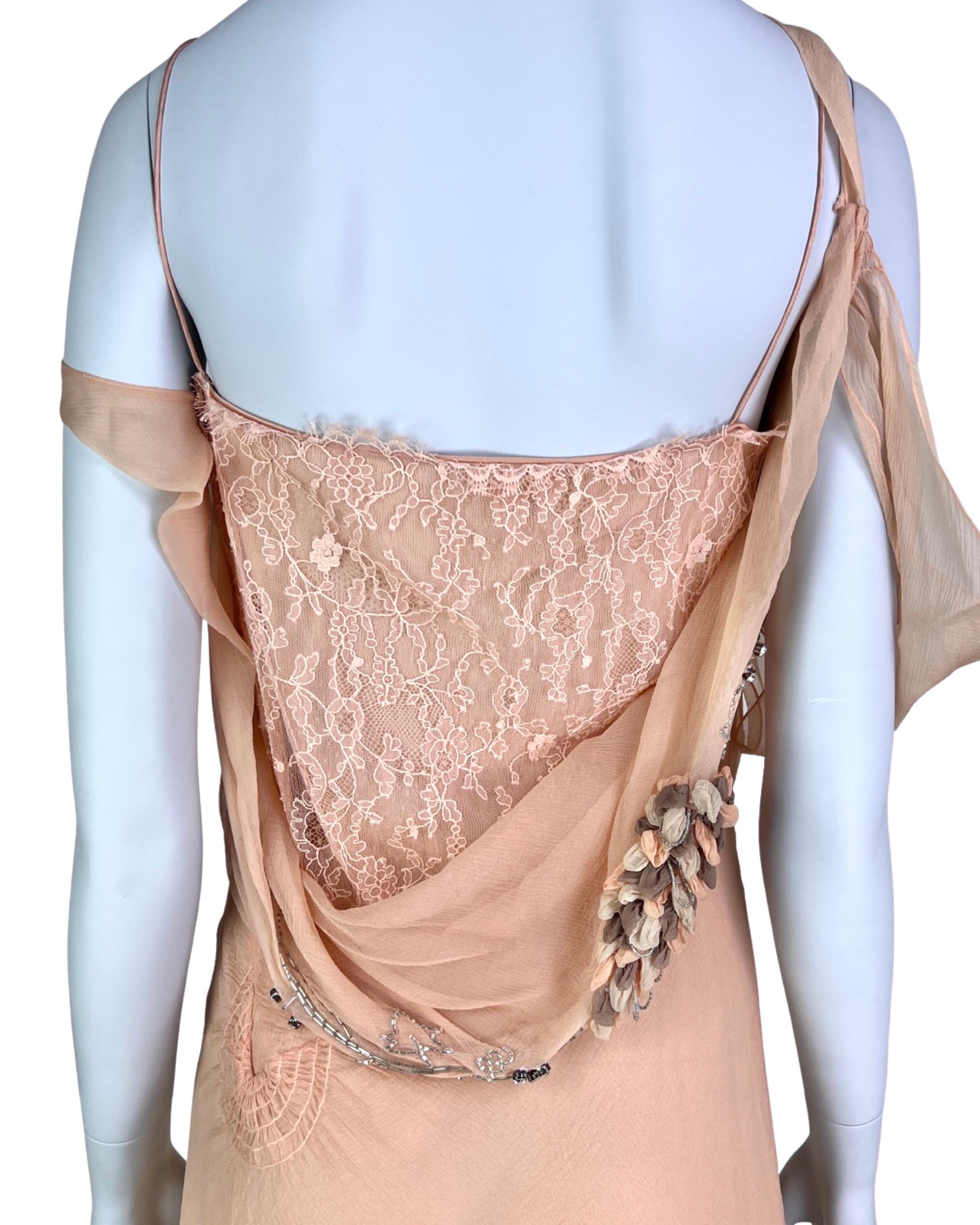 John Galliano Fall 2005 Silk Embellished Dress For Sale at 1stDibs