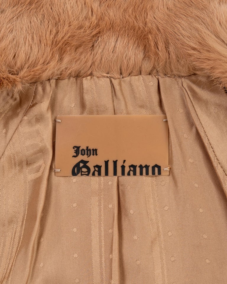 John Galliano fawn rabbit fur trench coat, fw 2003 For Sale at 1stDibs