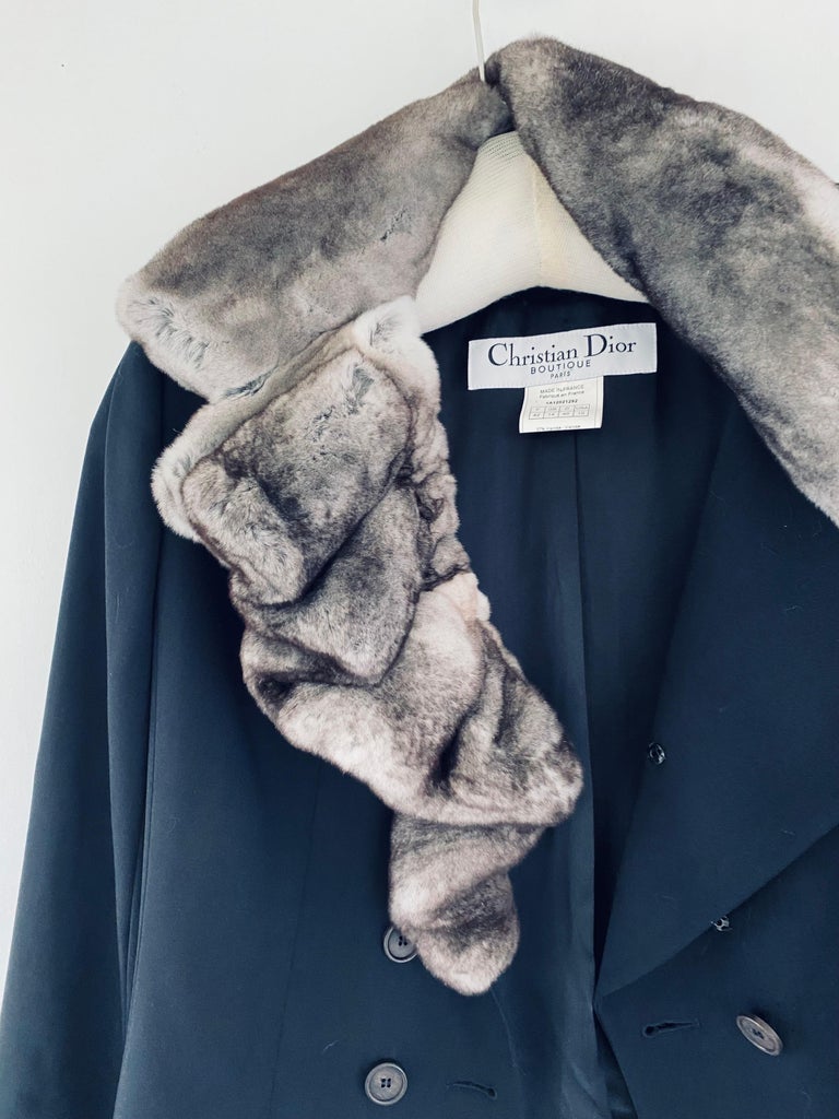 John Galliano for Christian Dior 2001 Jacket with Ruffled Fur Collar ...