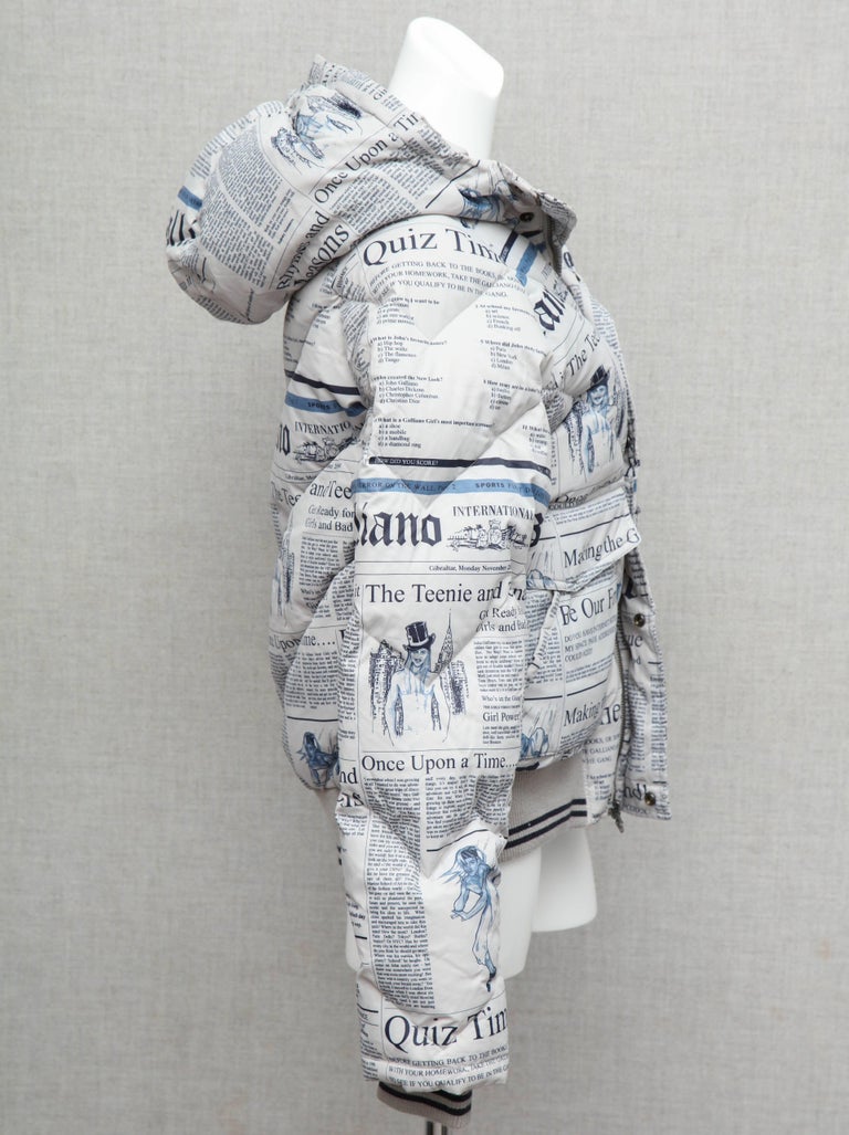 John Galliano Iconic Newspaper Puffy Jacket at 1stDibs | john galliano ...