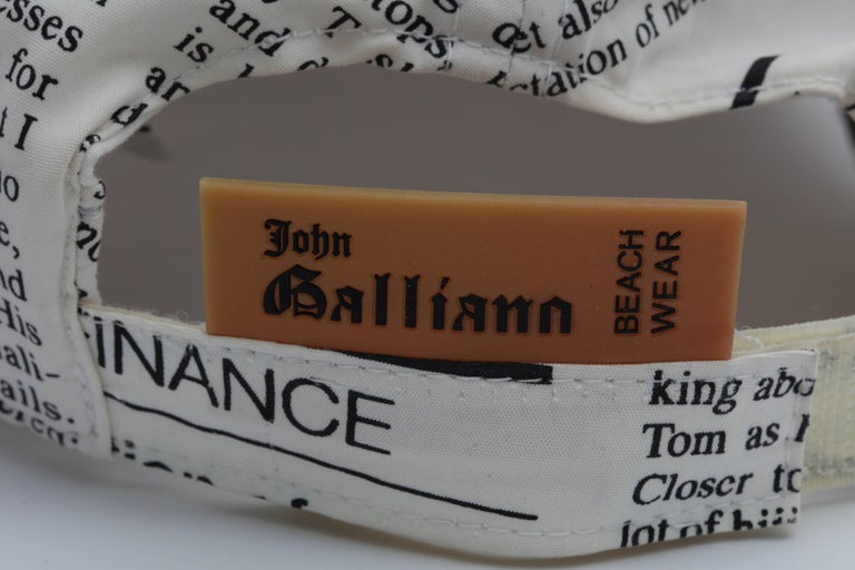 John Galliano Newspaper Print Cap For Sale at 1stDibs