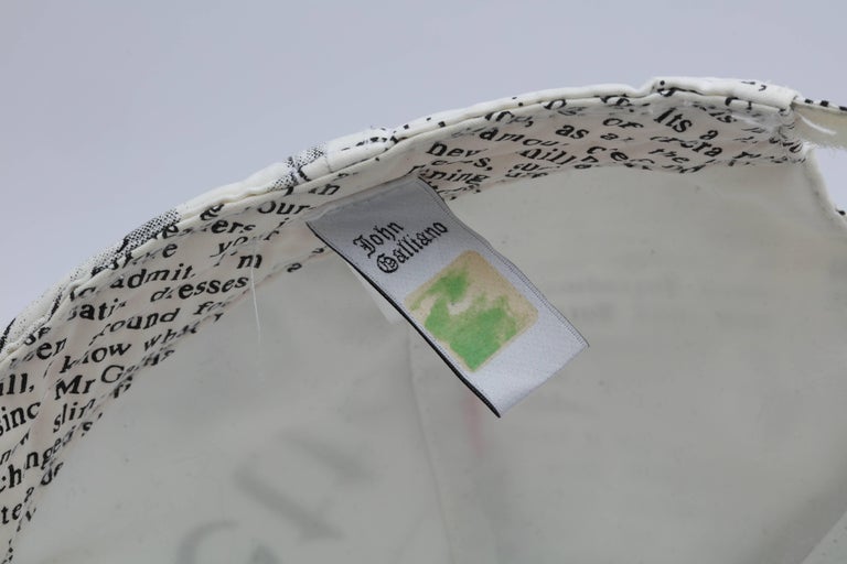 John Galliano Newspaper Print Cap For Sale at 1stDibs