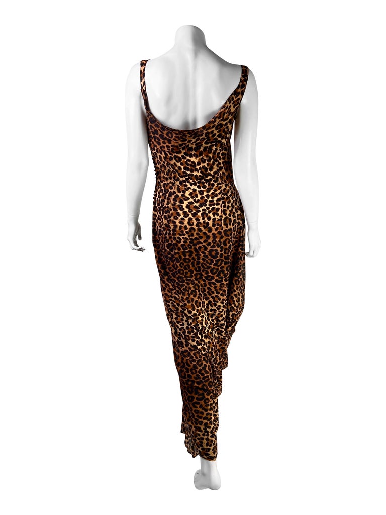 John Galliano Spring 1999 Leopard Draped Gown For Sale at 1stDibs