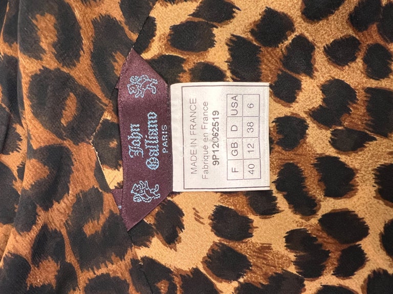 John Galliano Spring 1999 Leopard Draped Gown For Sale at 1stDibs