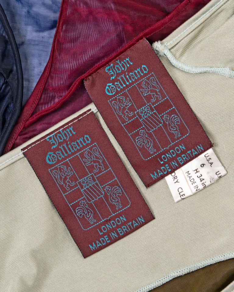 John Galliano tri-colour multi-layered slip dress and bodysuit, ss 1991 ...