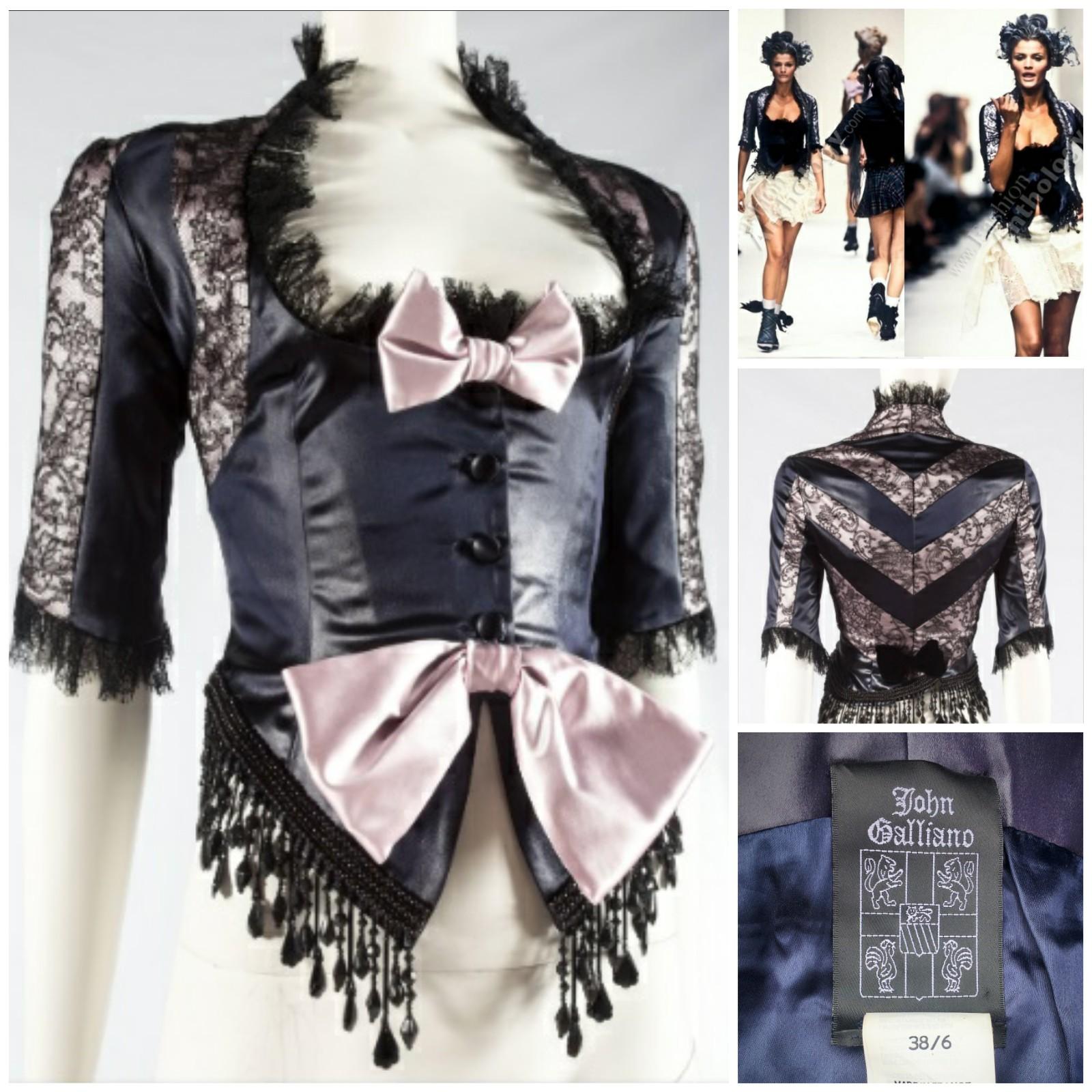 John Galliano Victorian 1994 SS Runway Velvet Lace Blazer Corset Jacket ...